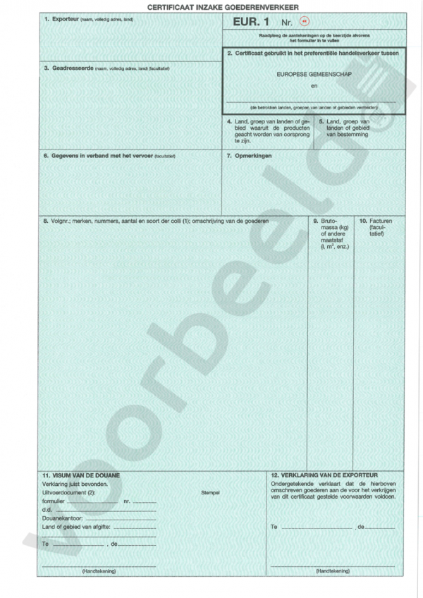 Know all about the Eur.1 certificate | Rotra