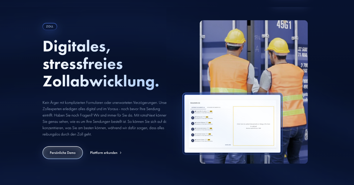 Schnelle Zollabfertigung für Ihre Importe und Exporte | Rotra