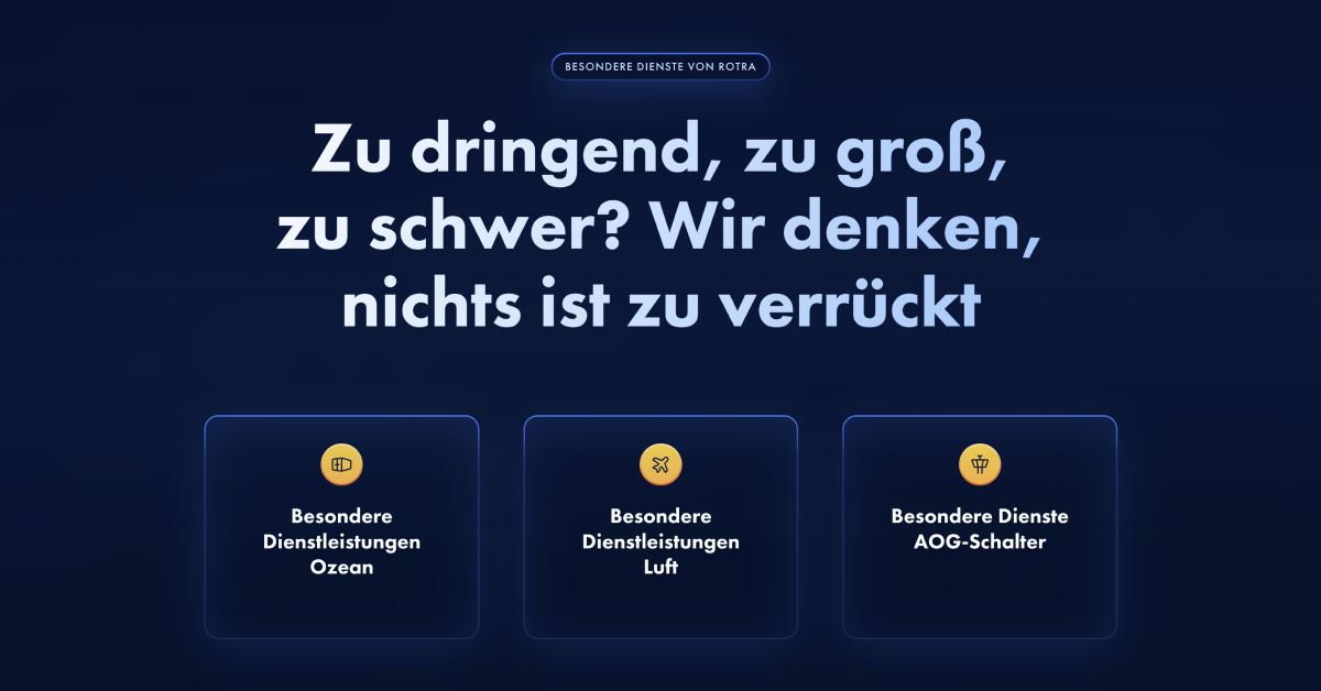 Sonderdienste für Spezialsendungen | Rotra